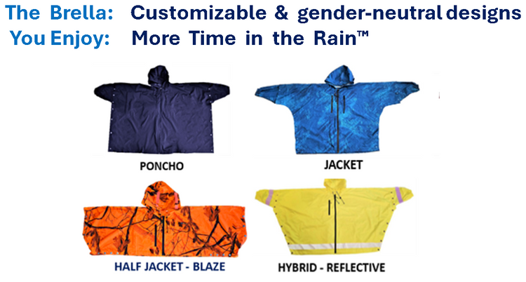 Customizable, Non-Restrictive, Waterproof Rain Wear – The Brella Nation